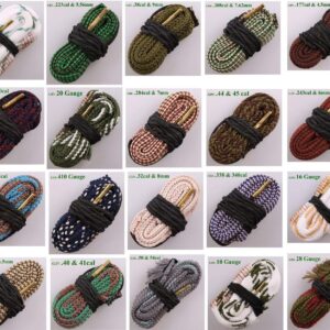 AIMEE-JL New Bore Cleaner .40 Cal .41 Cal Gun Barrel Cleaning Rope Rifle/Pistol/Shotgun Brass Brush Cleaning Cord