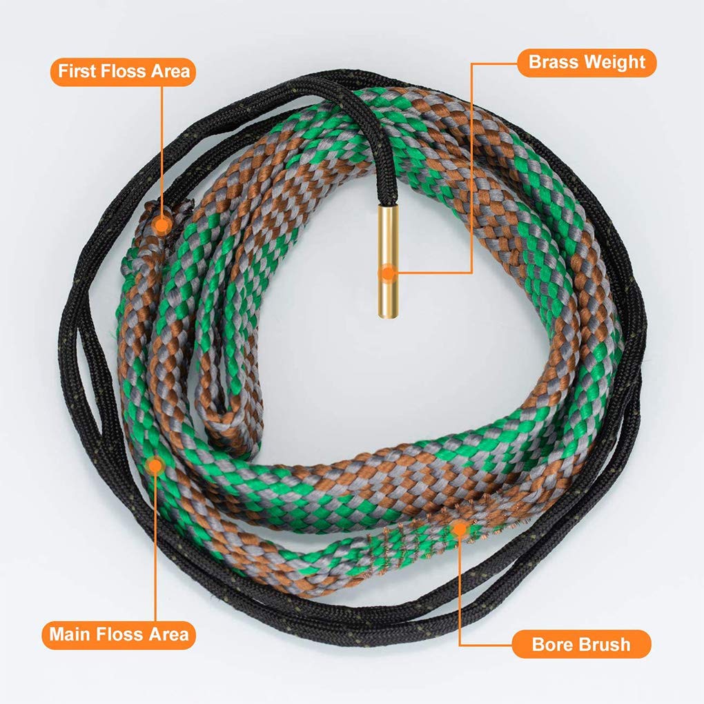 AIMEE-JL New Bore Cleaner .40 Cal .41 Cal Gun Barrel Cleaning Rope Rifle/Pistol/Shotgun Brass Brush Cleaning Cord