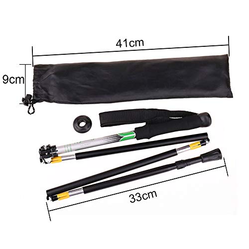 Travel Folding Trekking Hiking Pole with Carrying Case,Collapsible Cane Adjustable Walking Stick Portable Mobility Aid for Women Men Hikers Gift,Black (Black)