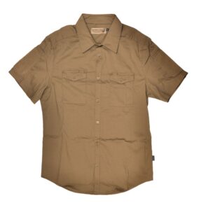 hazard 4 mechanic collar stretch work short sleeve shirt - coyote (large)