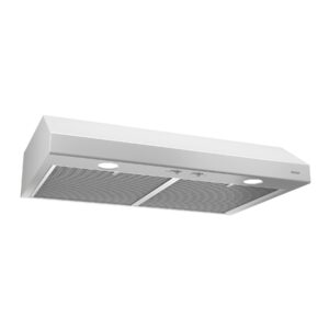 broan-nutone bcsd130ww glacier 30-inch under-cabinet 4-way convertible range hood with 2-speed exhaust fan and light, 300 max blower cfm, white