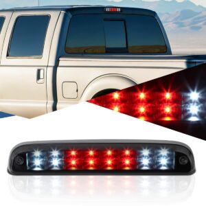 auto dynasty dual row led center high mount stop lamp third brake cargo light for ford f250 f350 super duty 99-16 | ranger 93-11, explorer sport trac 01-05 | mazda b-series 94-10, black housing, smoke