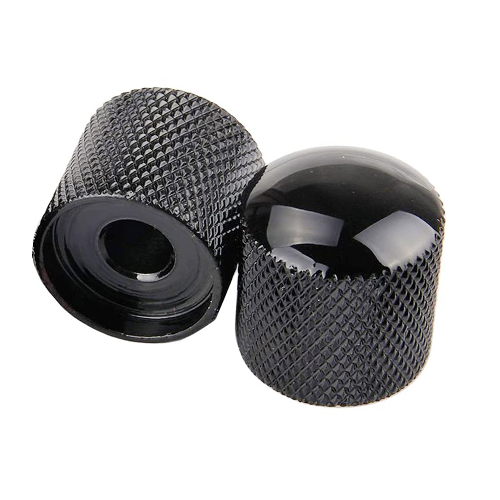 Pack of 4pcs Dome Knob Volume Tone Control Knobs for Electric Guitar Bass Screw Type (Black)