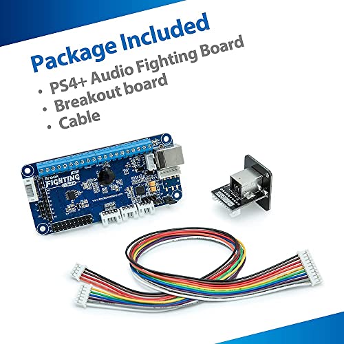 Brook PS4+ Audio Fighting Board - Pre-installed header version, Arcade Stick PCB for PS4, PS3, Switch Consoles and PC, Upgradable with UFB-UP5