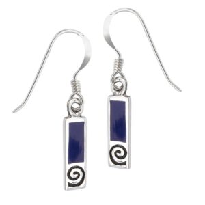 modern earring swirl .925 sterling silver rectangle eclectic earrings