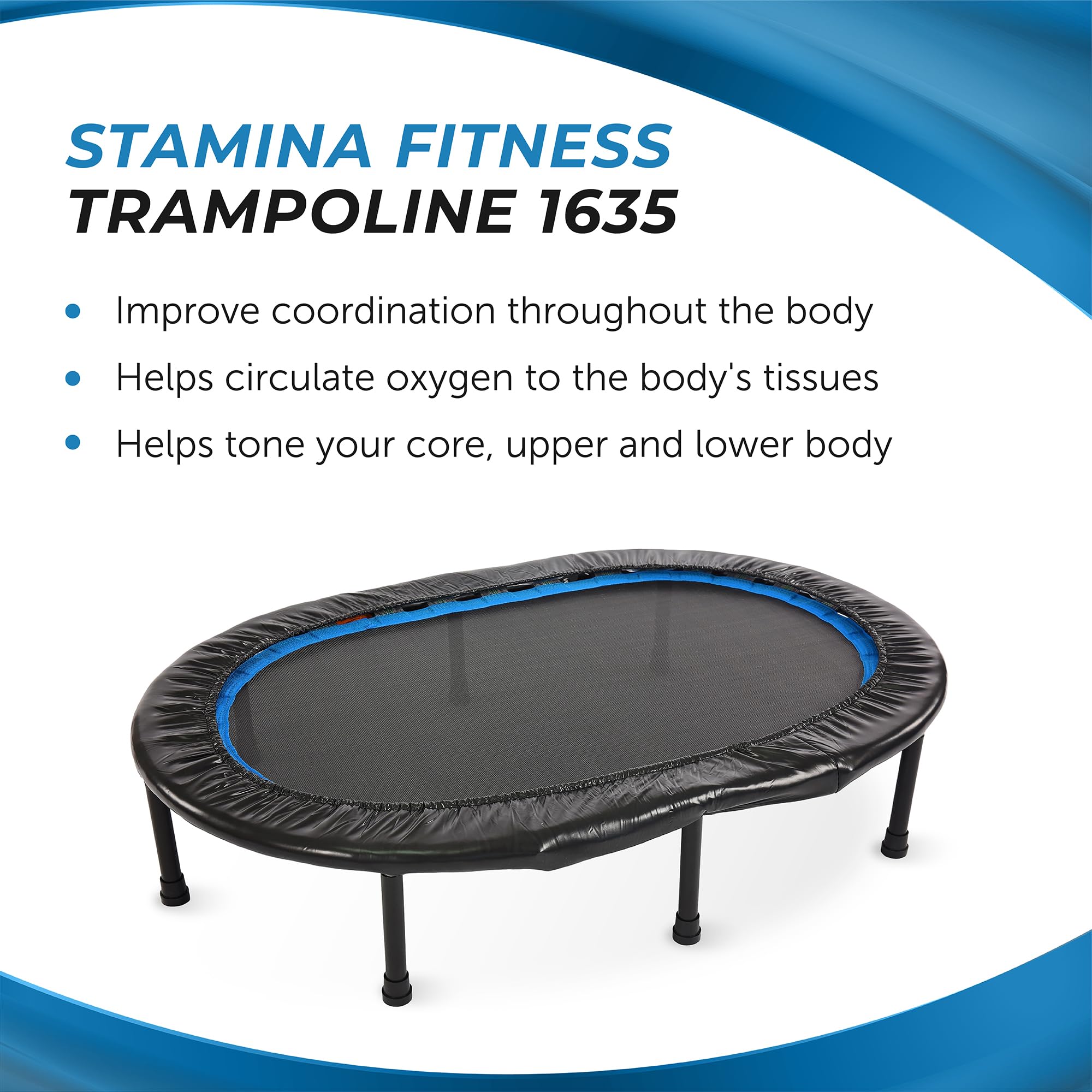 Stamina Fitness Trampoline - Exercise Trampoline with Smart Workout App - Indoor Trampoline Fitness Rebounder