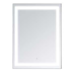 homcom led bathroom mirror wall mount vanity make up mirror with dimmable touch switch control and defogger, waterproof - 32" x 24"