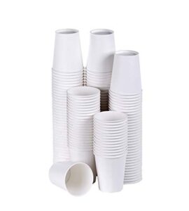 tashibox 8 oz coffee disposable hot paper cups, 150 count (pack of 1), white