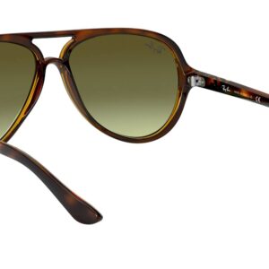 Ray-Ban RB4125 Cats 5000 Aviator Sunglasses, Light Havana/Green Gradient Brown, 59 mm + 0