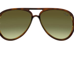 Ray-Ban RB4125 Cats 5000 Aviator Sunglasses, Light Havana/Green Gradient Brown, 59 mm + 0