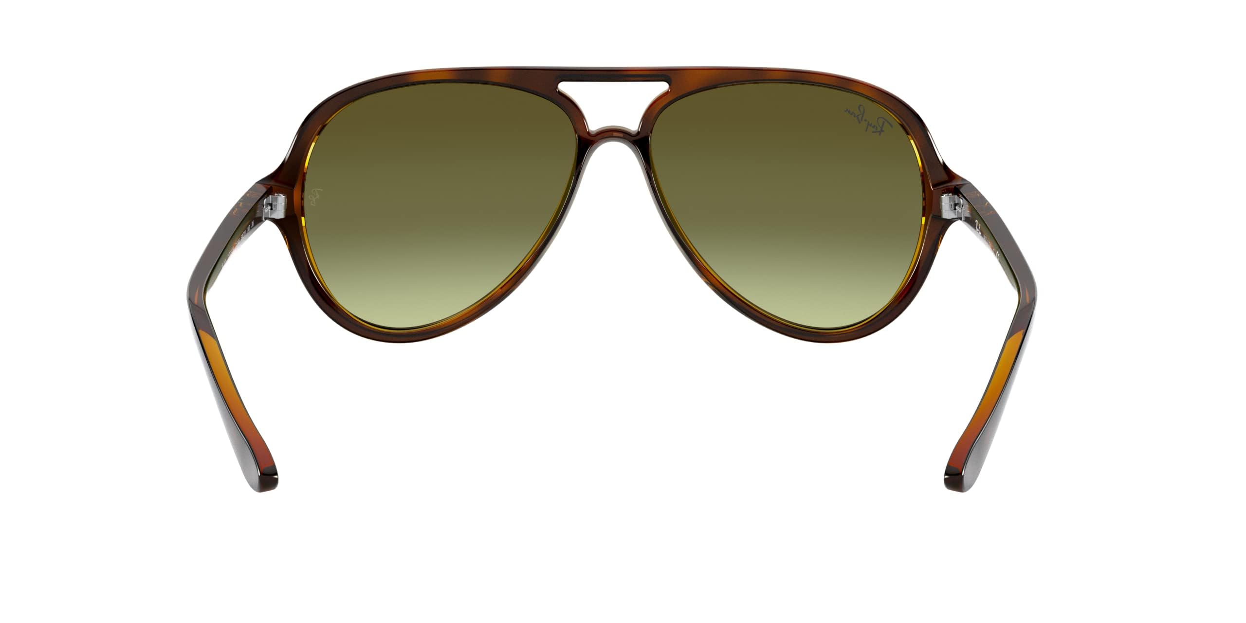 Ray-Ban RB4125 Cats 5000 Aviator Sunglasses, Light Havana/Green Gradient Brown, 59 mm + 0