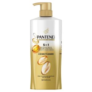 pantene advanced care conditioner, 5 in 1 moisture, smooth, lightweight, strength, color vibrancy, 38.2 ounce