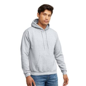 hanes men's pullover ecosmart hooded sweatshirt, ash, 5x large