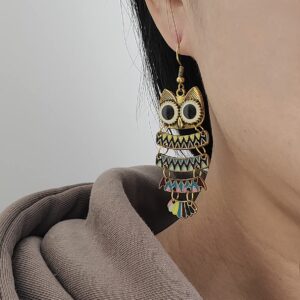 CUTIEJEWELRY Owl Bird For Women Ladies Jewelry Dangle Earrings (Owl) 4 PAIRS