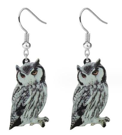 CUTIEJEWELRY Owl Bird For Women Ladies Jewelry Dangle Earrings (Owl) 4 PAIRS