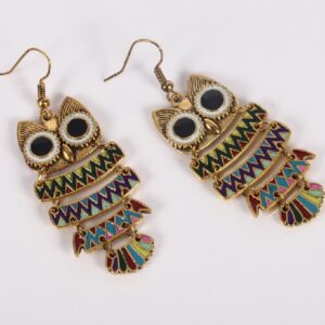 CUTIEJEWELRY Owl Bird For Women Ladies Jewelry Dangle Earrings (Owl) 4 PAIRS