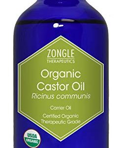 Organic Castor Oil by Zongle, 4 OZ – 100% Pure for Eyelashes, Face, Skin, Belly Button, occasional Constipation, Hair Growth, Eyebrows, Body, Lashes – USDA Certified, Therapeutic Grade