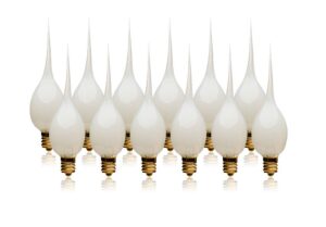 lightlady studio, silicone dipped candle light bulbs, 7 watts, 12pk, silicone light bulbs for candle lamps, window candles, candelabra, handmade, dipped, white, candle bulbs silicone