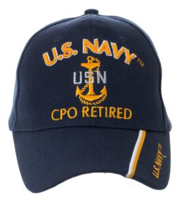 artisan owl officially licensed us navy retired baseball cap - multiple ranks! (chief petty officer)