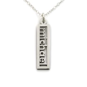 aj's collection personalized necklace open sterling silver (20.0)