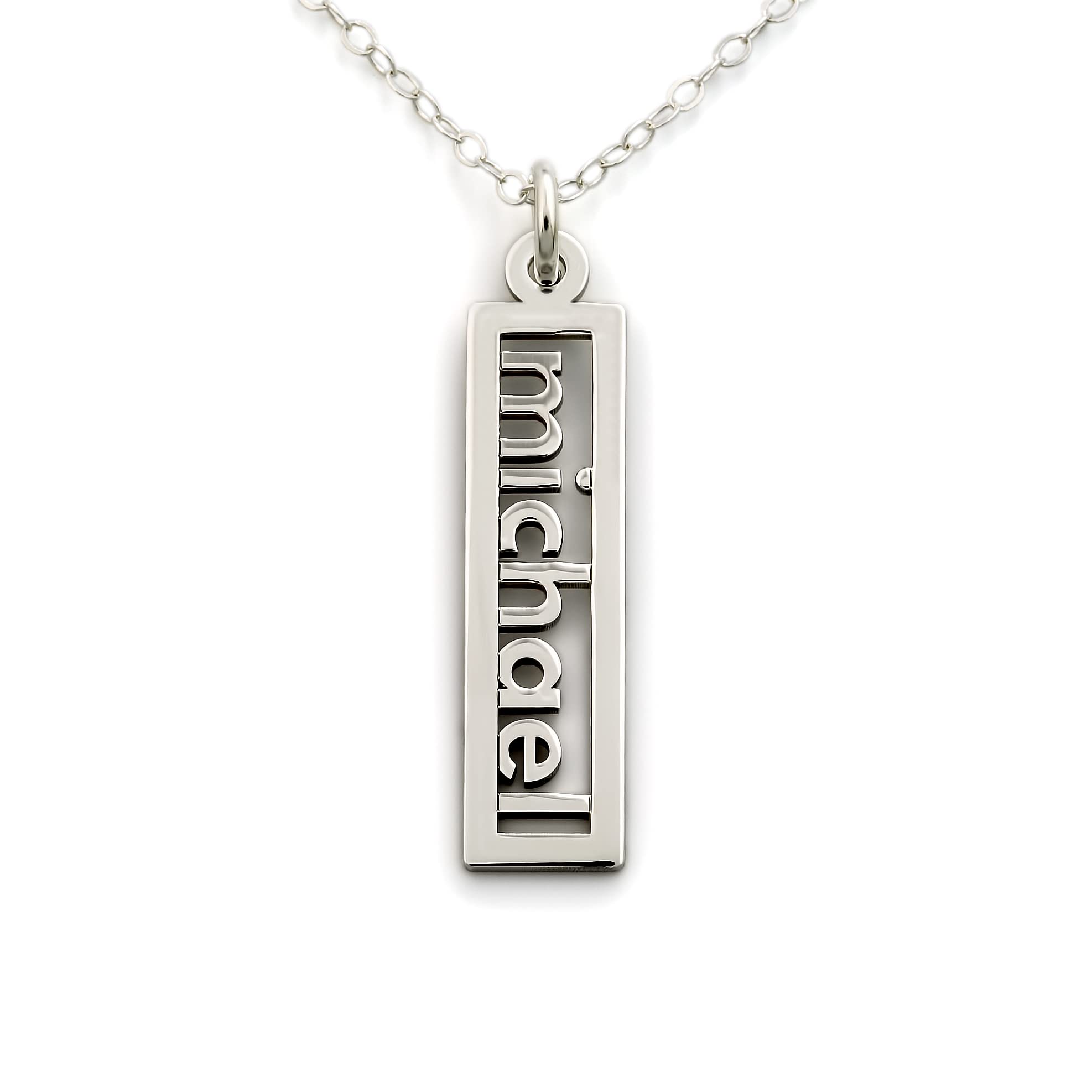 AJ's Collection Personalized Necklace Open Sterling Silver (20.0)