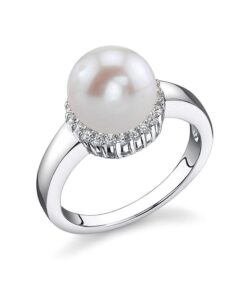 the pearl source 8-9mm genuine white freshwater cultured pearl ashley ring for women