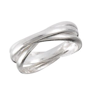 triple rolling ring set new .925 sterling silver 2mm bands size 8