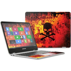 mightyskins skin compatible with samsung chromebook plus 12.3"(2017 - bio skull | protective, durable, and unique vinyl decal wrap cover | easy to apply, remove, and change styles | made in the usa