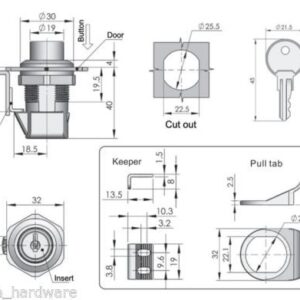 OWACH Push Button Latch with Locking for Marine Boat Tool Box, Glovebox, Radio Box, Electronic Box (with Locking, 1 Pack)