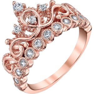 guliette verona sterling silver princess crown ring (rose gold plated) (9)