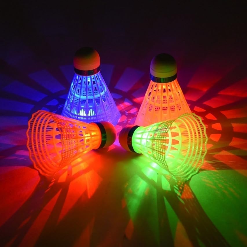 ZHENAN LED Badminton Shuttlecocks Dark Night Glow Birdies Lighting for Outdoor & Indoor Sports Activities (Nylon_5pcs)