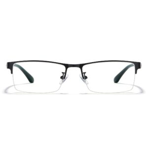 Cyxus Blue Light Blocking Computer Glasses for Men Semi Rim Glasses Crystal Lens UV Blocking Gaming Eyeglasses Black Frame