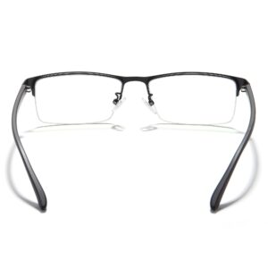 Cyxus Blue Light Blocking Computer Glasses for Men Semi Rim Glasses Crystal Lens UV Blocking Gaming Eyeglasses Black Frame