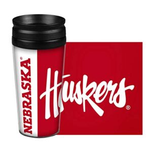 ncaa nebraska cornhuskers 14 ounce travel tumblerfull wrap hype, team color, 14 ounce