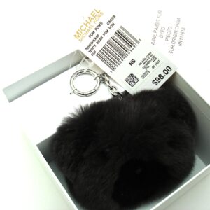 Michael Michael Kors Teddy Bear Pom Fur Key Chain Toy Fob Bag Charm (Cinder)