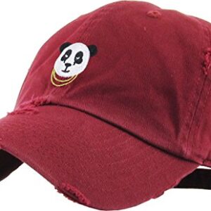 KBSV-056 BUR Panda Dad Hat Baseball Cap Polo Style Unconstructed Adjustable Vintage