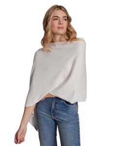 carolina grace by alashan lightweight & super soft cashmere blend poncho- great gift item! 95% cotton/5% cashmere blend - one size fit - white