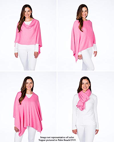 Carolina Grace by Alashan Lightweight & Super Soft Cashmere Blend Poncho- Great Gift Item! 95% Cotton/5% Cashmere Blend - One Size Fit - White