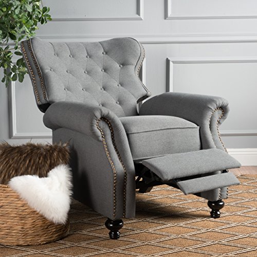 Christopher Knight Home Walder Tufted Fabric Recliner, Charcoal