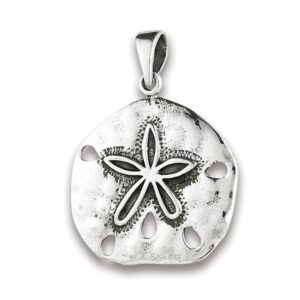 star sand dollar pendant .925 sterling silver ocean beach open seashell charm