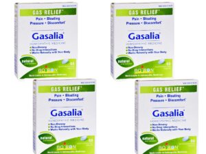 boiron gasalia gas relief - homeopathic - temporarily relieve bloating, pressure and pain associated with gas - 60 tablets (pack of 4)