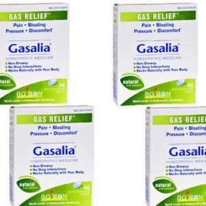 Boiron Gasalia Gas Relief - Homeopathic - Temporarily relieve bloating, pressure and pain associated with gas - 60 Tablets (Pack of 4)