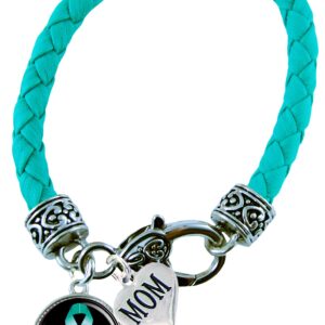 Holly Road Bracelet Custom Cervical Cancer Awareness Teal Leather MOM OR DAD charm ONLY Jewelry