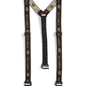 First Lite Suspenders - Adjustable Stretch Nylon Pant Suspenders - Brown/Tan - One Size