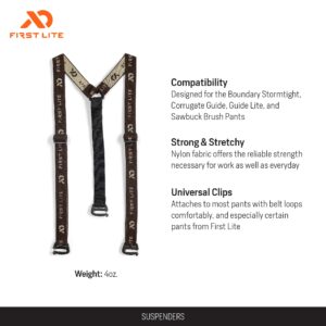 First Lite Suspenders - Adjustable Stretch Nylon Pant Suspenders - Brown/Tan - One Size