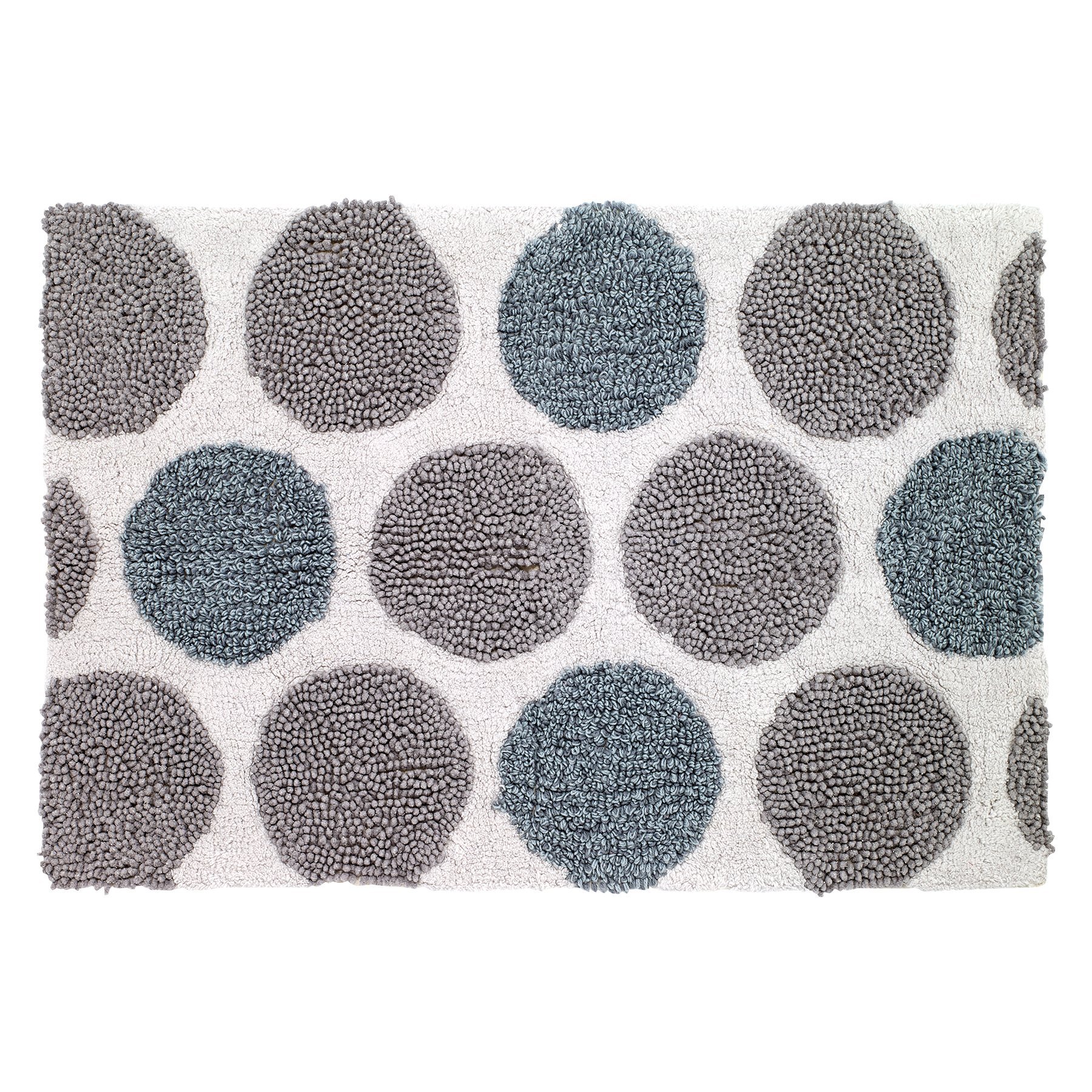 Avanti Linens - Bath Mat, Cotton Bath Rug with Non-Skid Backing, Modern Home Decor (Dotted Circles Collection, 20" x 30")