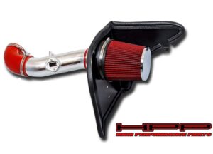 high performance parts heat shield cold air intake kit & red filter combo compatible for chevrolet 2010 - 2011 camaro v6 3.6l