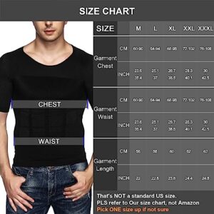 Odoland Men's Body Shaper Slimming Shirt Tummy Vest Thermal Compression Base Layer Slim Muscle Short Sleeve Shapewear, White XL