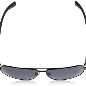 Polo Ralph Lauren Mens PH3110 Aviator Sunglasses, Semi-Shiny Black/Polarized Grey, 60 mm