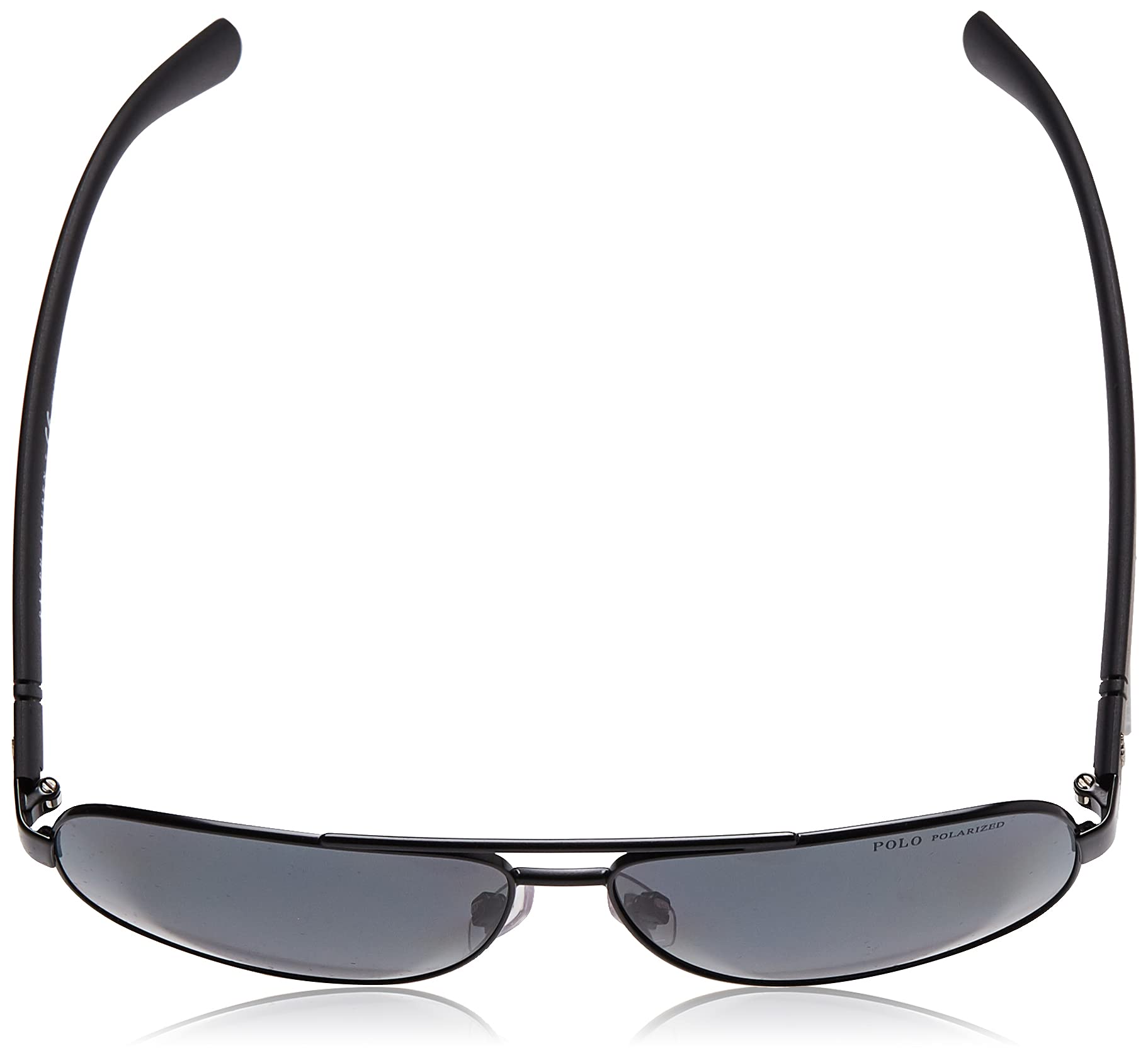 Polo Ralph Lauren Mens PH3110 Aviator Sunglasses, Semi-Shiny Black/Polarized Grey, 60 mm